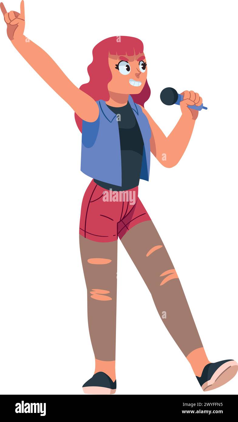 heavy metal singer woman Stock Vector Image & Art - Alamy