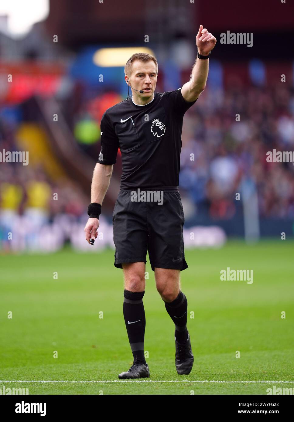 Referee Michael Salisbury during the Premier League match at Villa Park ...
