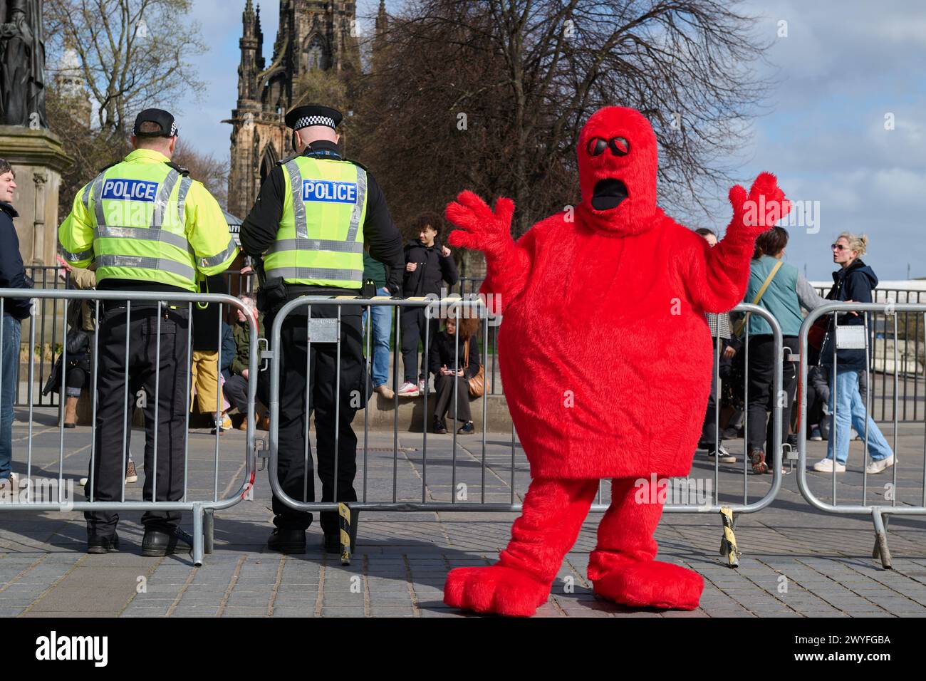 Edinburgh Scotland, UK 06 April 2024. Protesters on the Mound for a Let ...