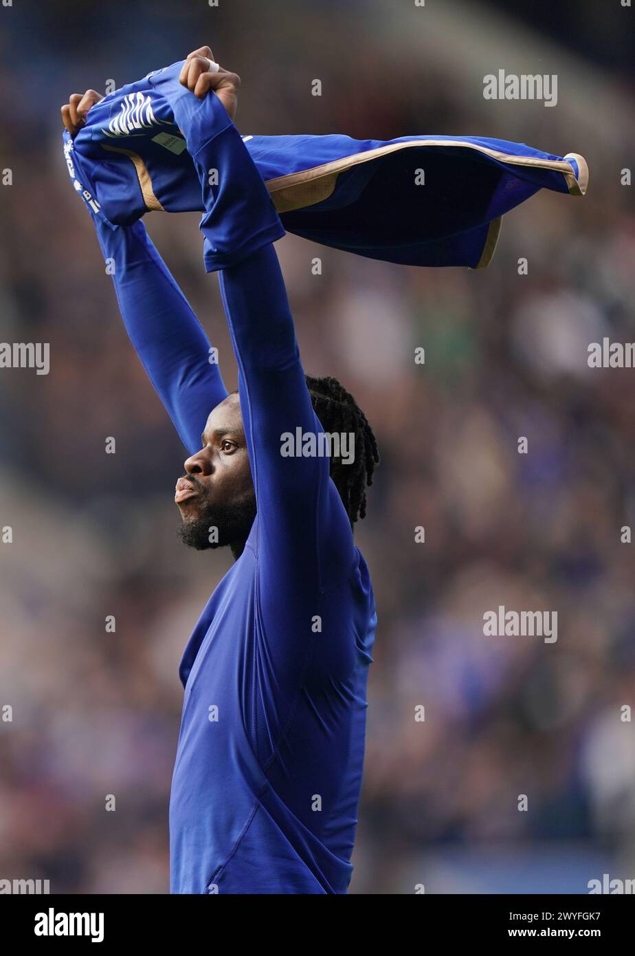Leicester City's Stephy Mavididi celebrates scoring their side's second ...