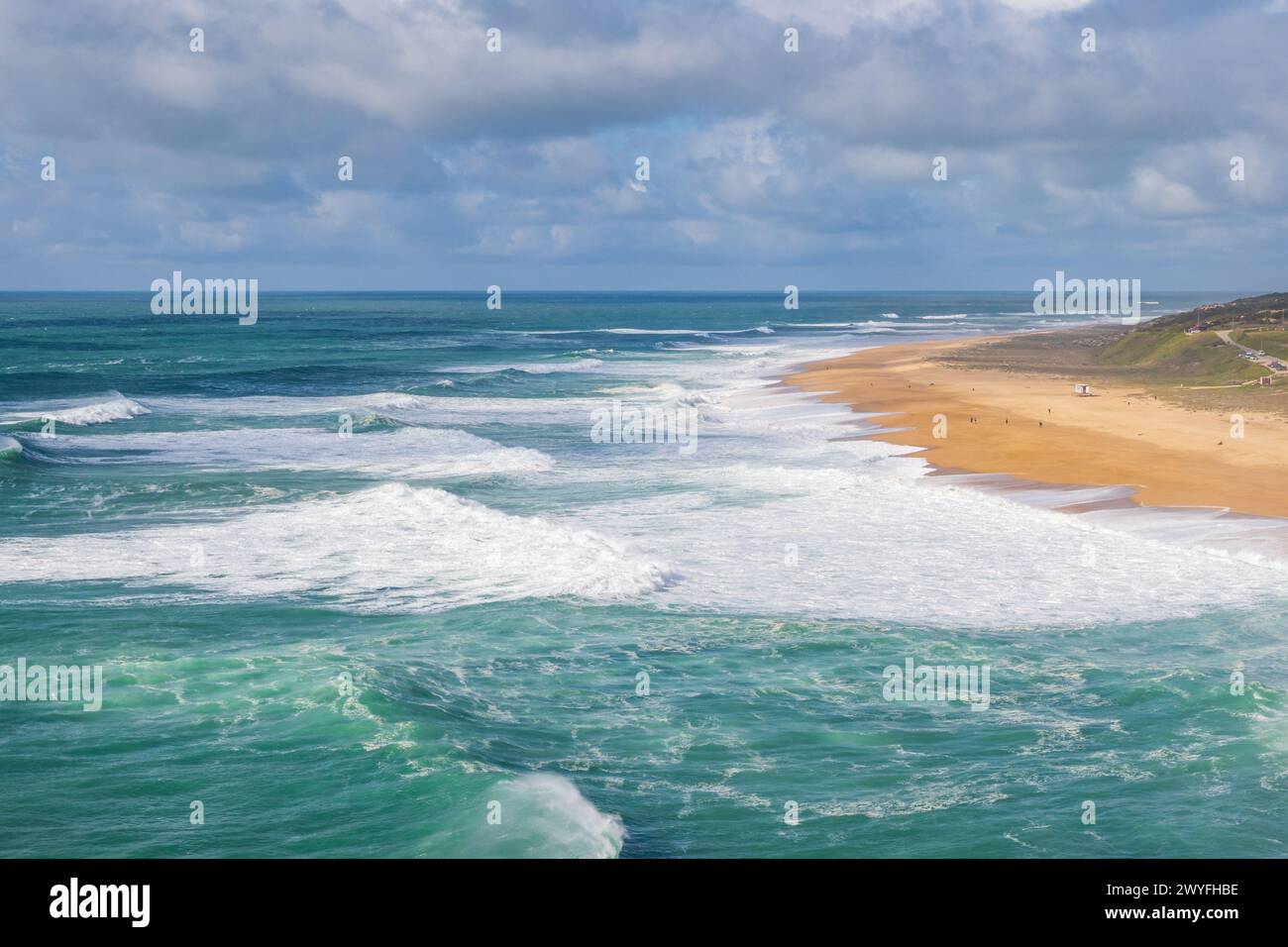 Nazaré 's North beach, Praia do Norte, Nazaré. World record of biggest ...