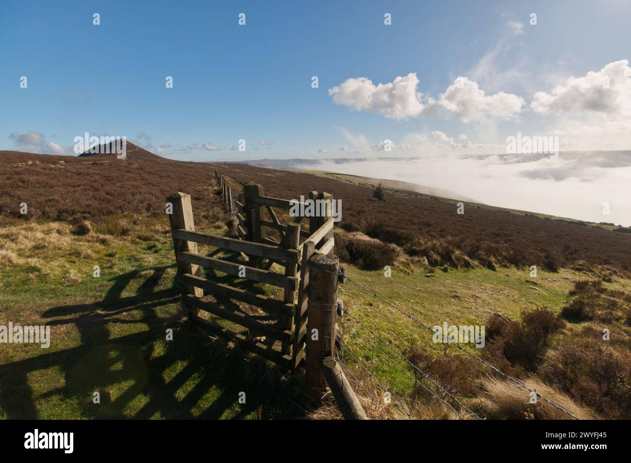 Cloud Inversion ascending Win Hill in the Peak District National Park ...