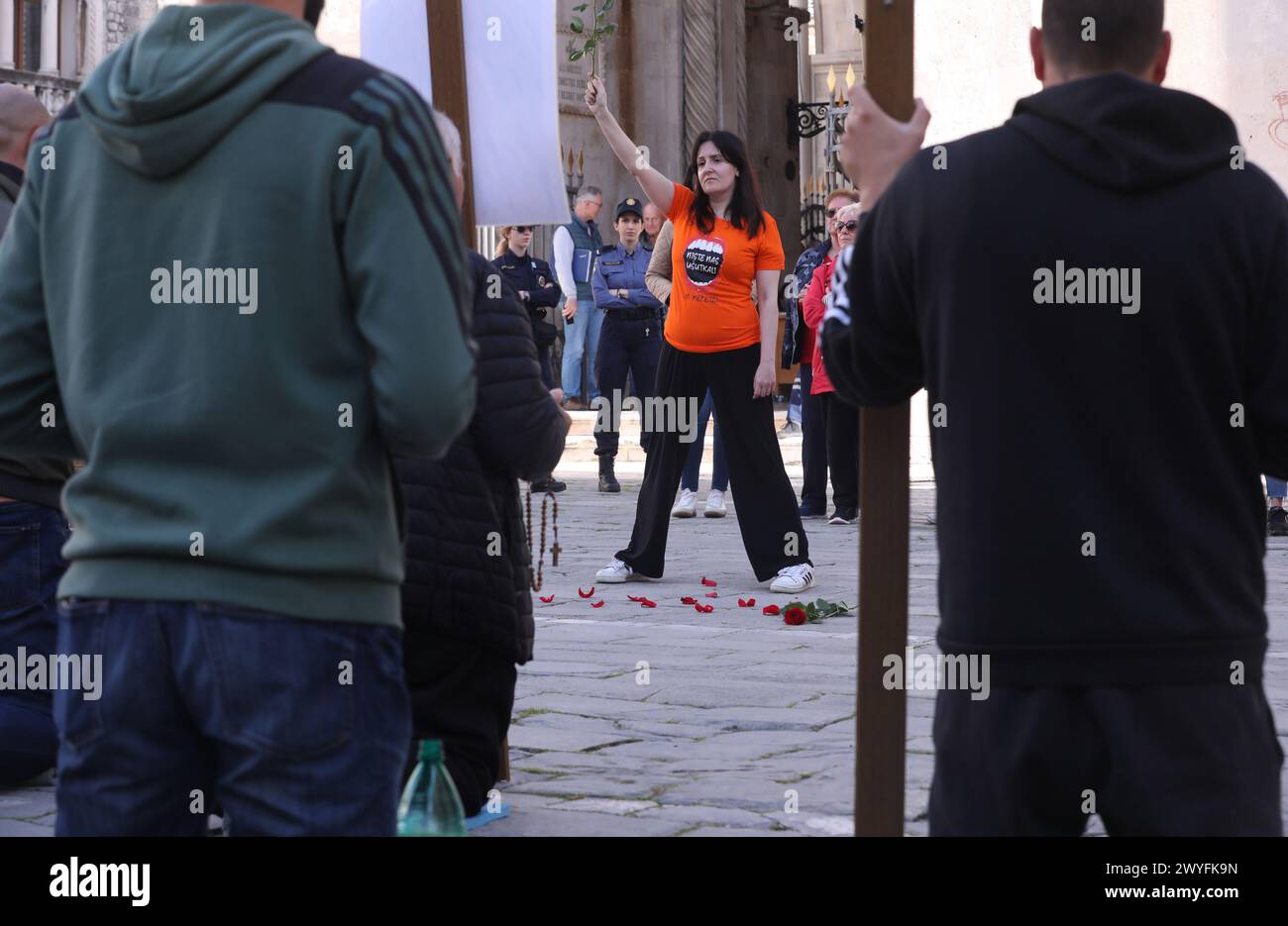 Croatia. 06th Apr, 2024. Artist Arijana Lekic Fridrih organizes the ...