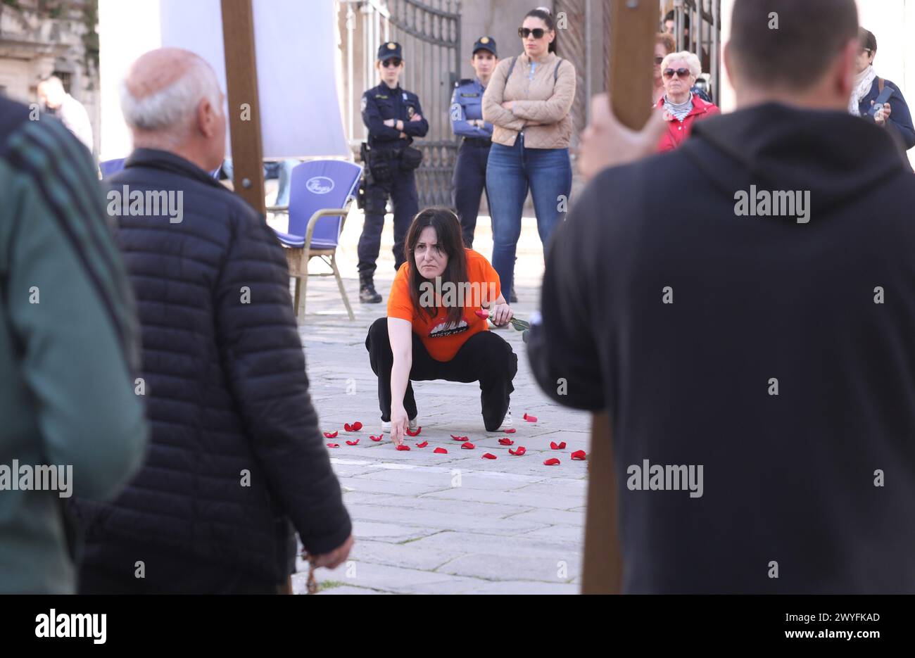 Croatia. 06th Apr, 2024. Artist Arijana Lekic Fridrih organizes the ...