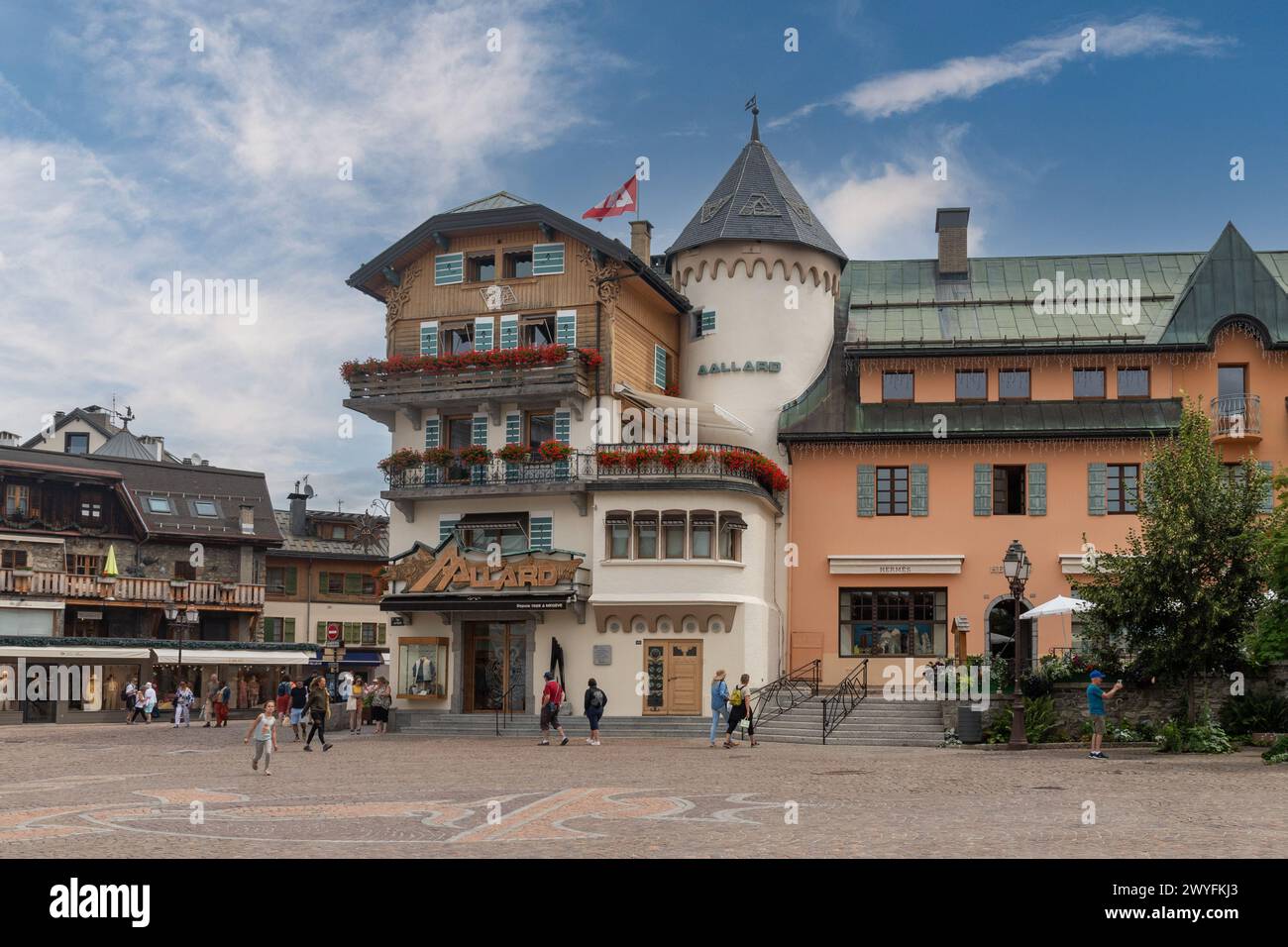 Place de l'Eglise with the ancient building that houses the historic ...