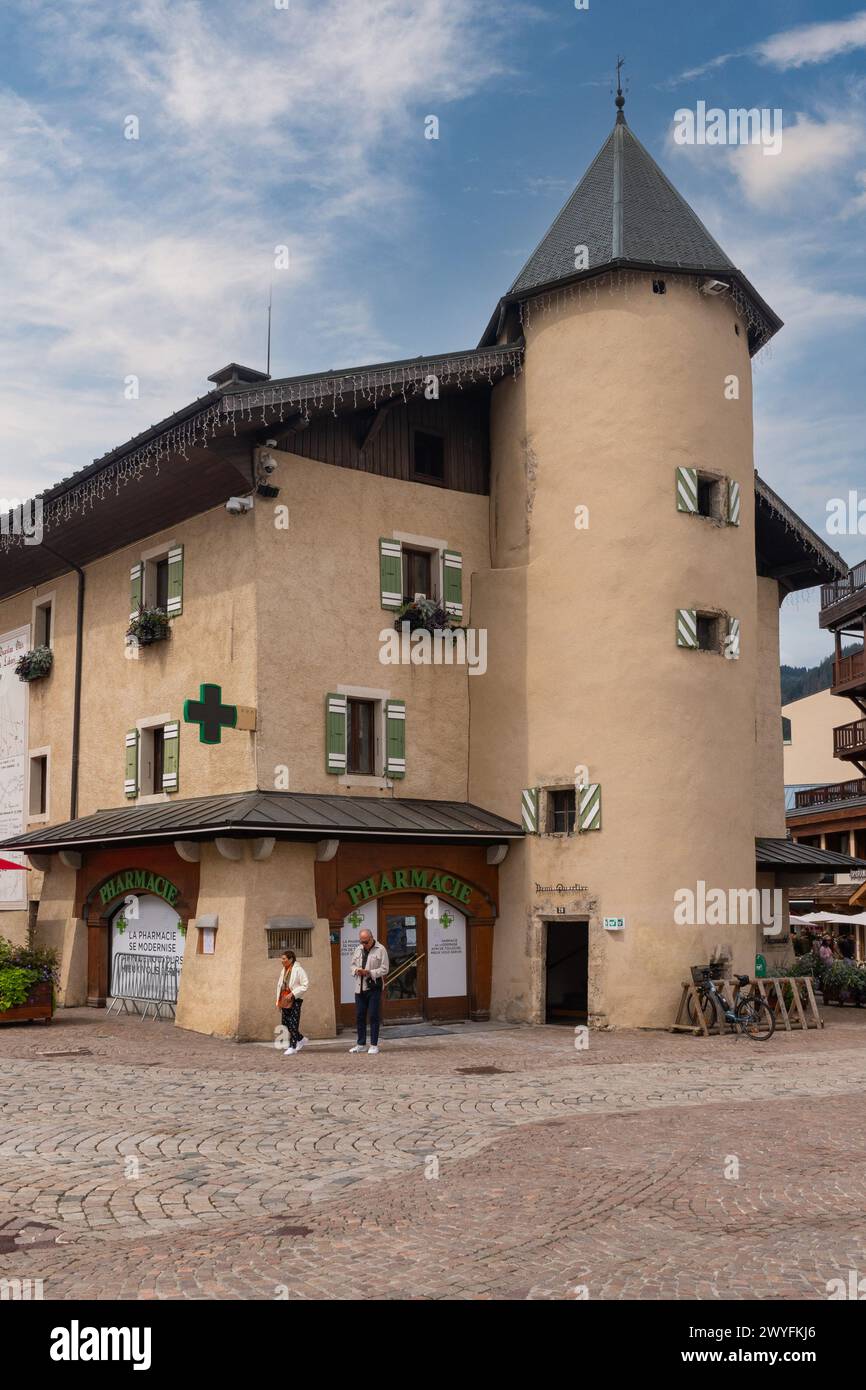 The centre of the alpine town, one of the most famous and affluent ski ...