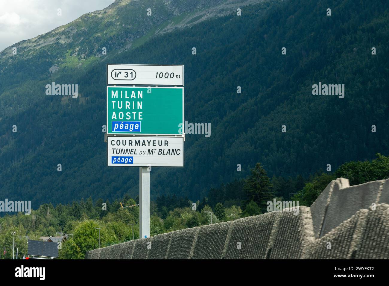 Sign on the Highway 205, or the Route blanche (White Route) due to its ...