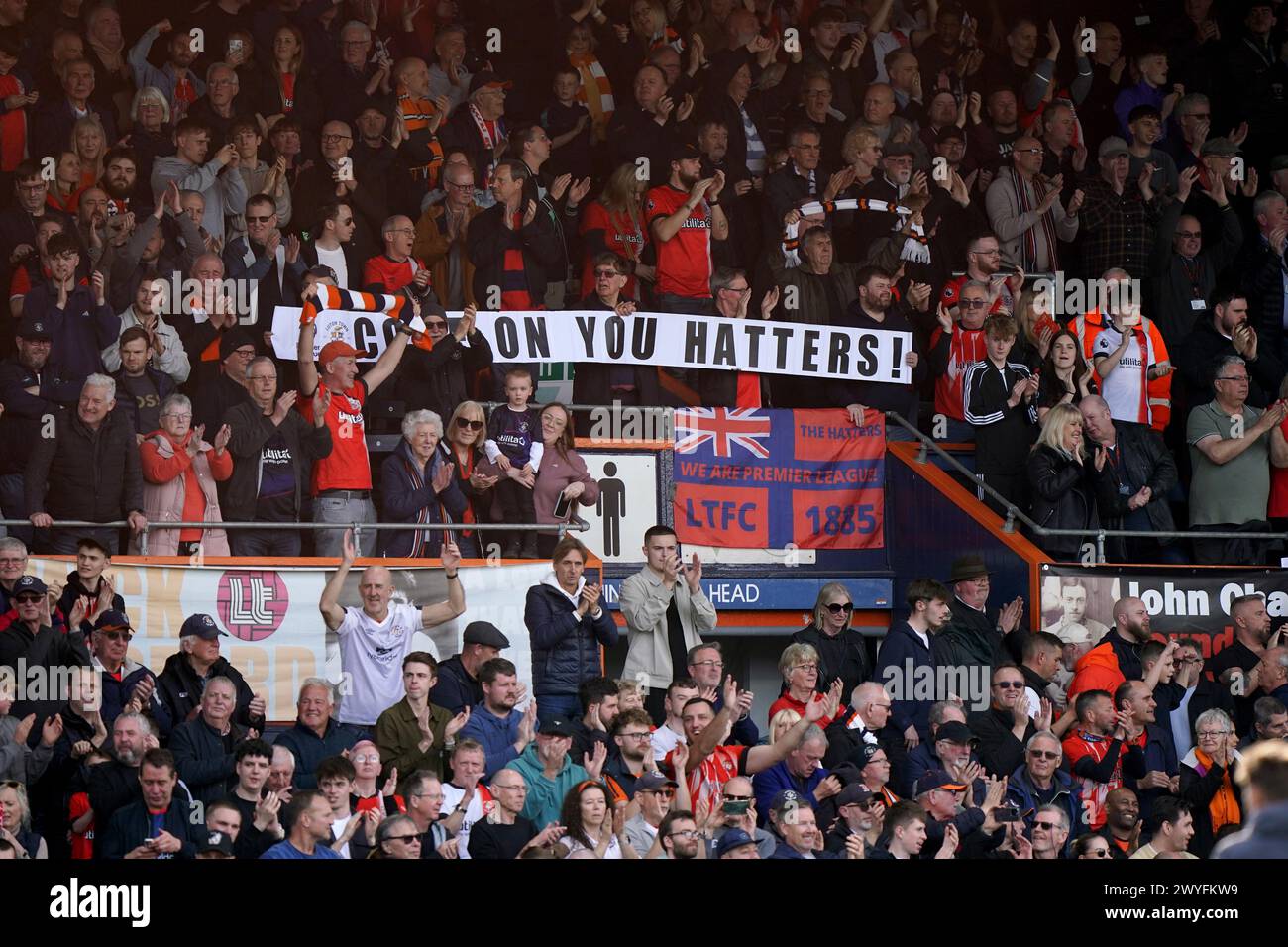 Luton Town fans celebrates after the Premier League match at Kenilworth ...