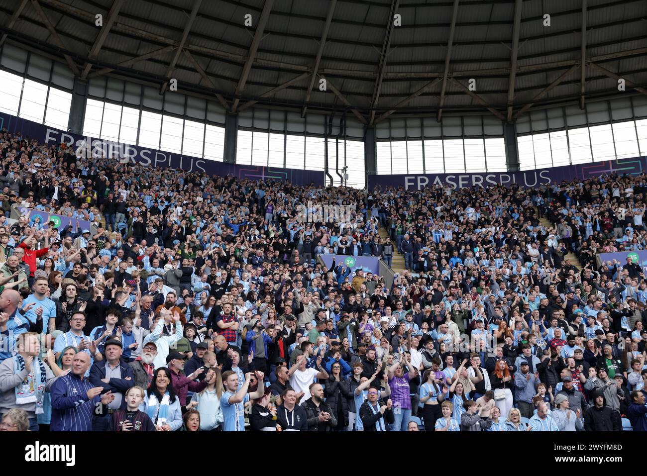 Coventry City fans show their support during the Sky Bet Championship ...