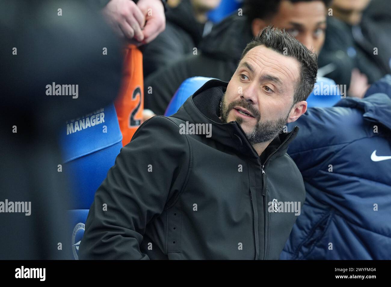 Brighton and Hove Albion manager Roberto De Zerbi ahead of the Premier ...