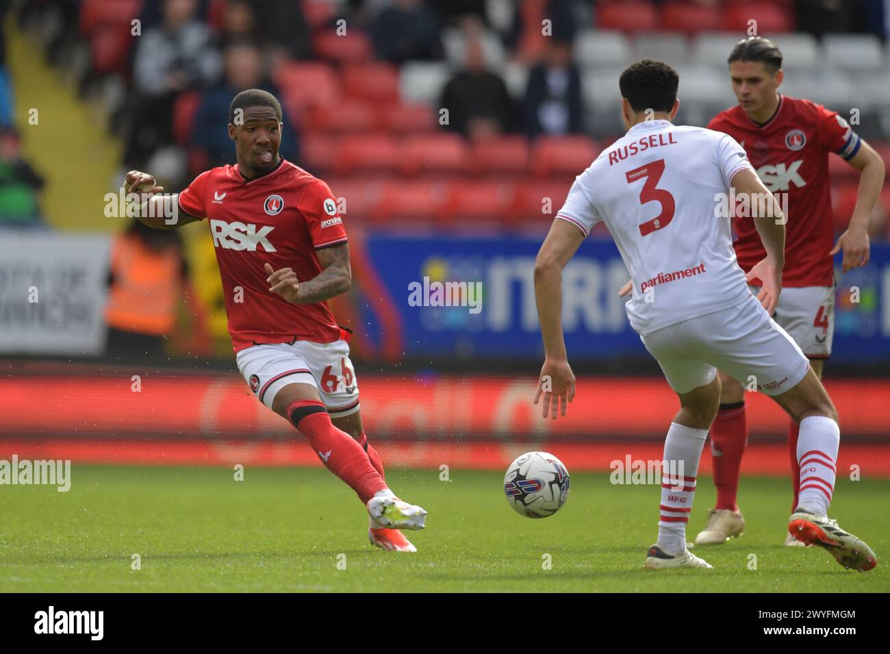 London, England. 6th Apr 2024. Kayne Ramsay of Charlton Athletic during ...
