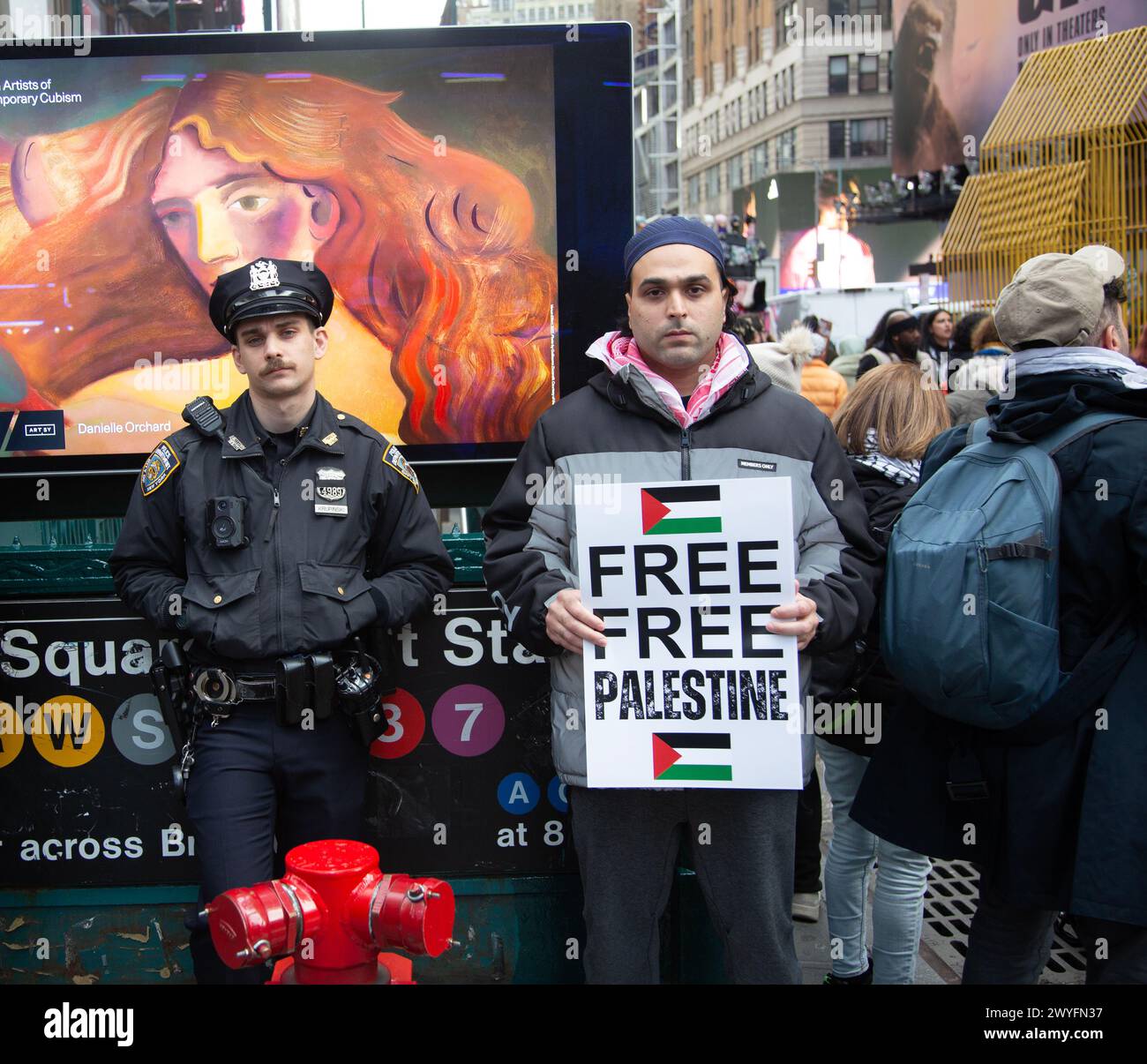 Free Gaza, Cease Fire Now demonstration in Times Square held on March ...