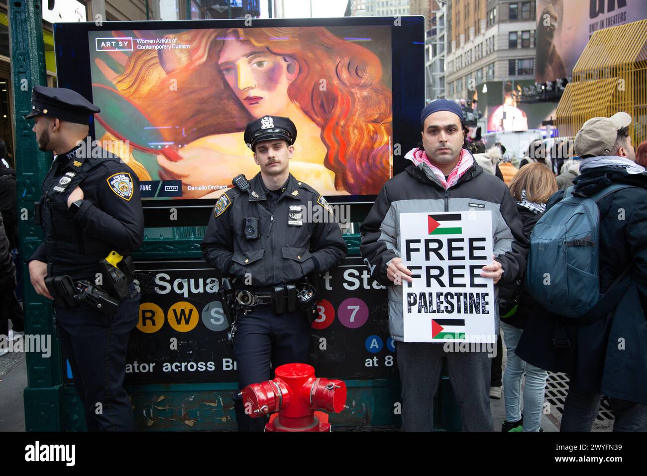 Gaza protest in subway hi-res stock photography and images - Alamy