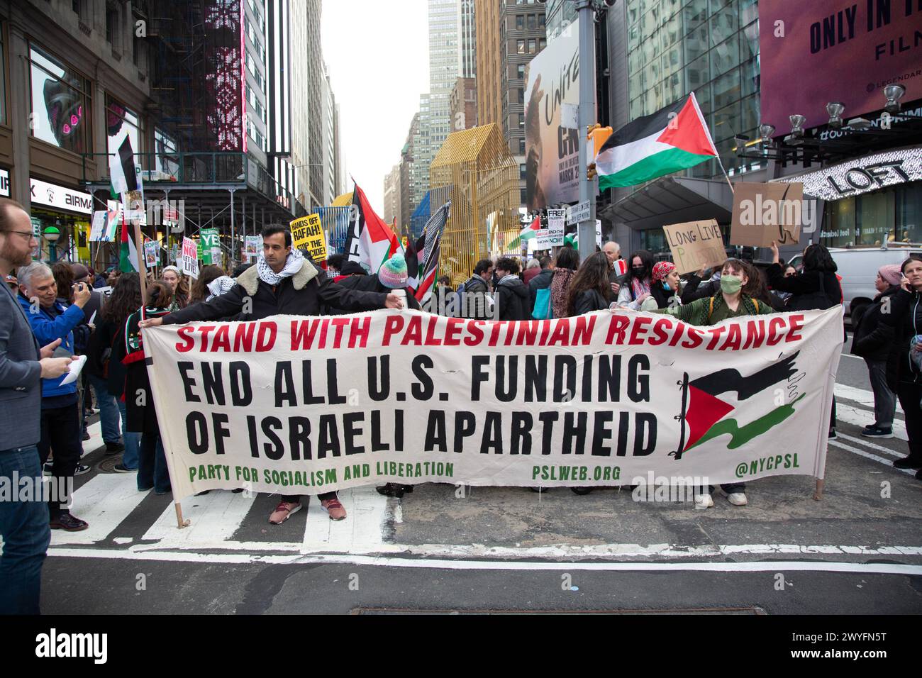 Free Gaza, Cease Fire Now demonstration in Times Square held on March ...