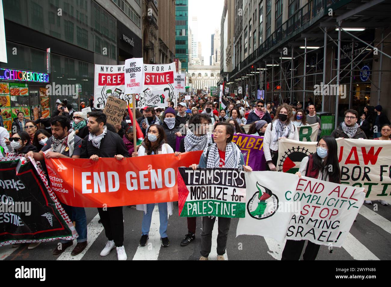 Free Gaza, Cease Fire Now demonstration in Times Square held on March ...