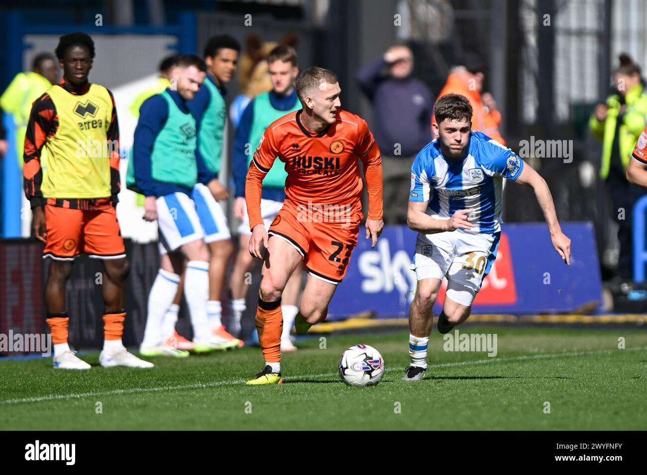 Ben Wiles of Huddersfield Town running with the ball during the Sky Bet ...