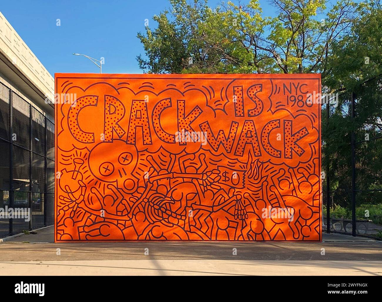 Keith Haring Crack is Wack Mural 1986 Stock Photo - Alamy