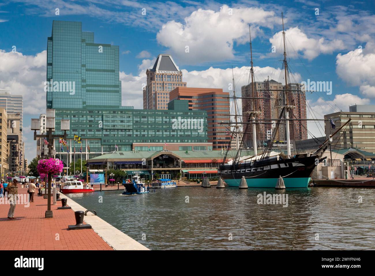 Baltimore, Maryland, U.S.A. - Baltimore Inner Harbor, U.S.S ...