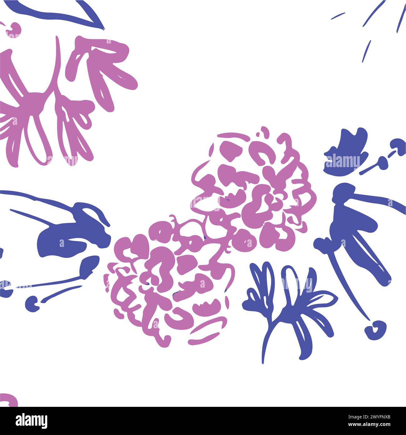 Big flowers vector seamless illustration pattern Stock Vector Image ...