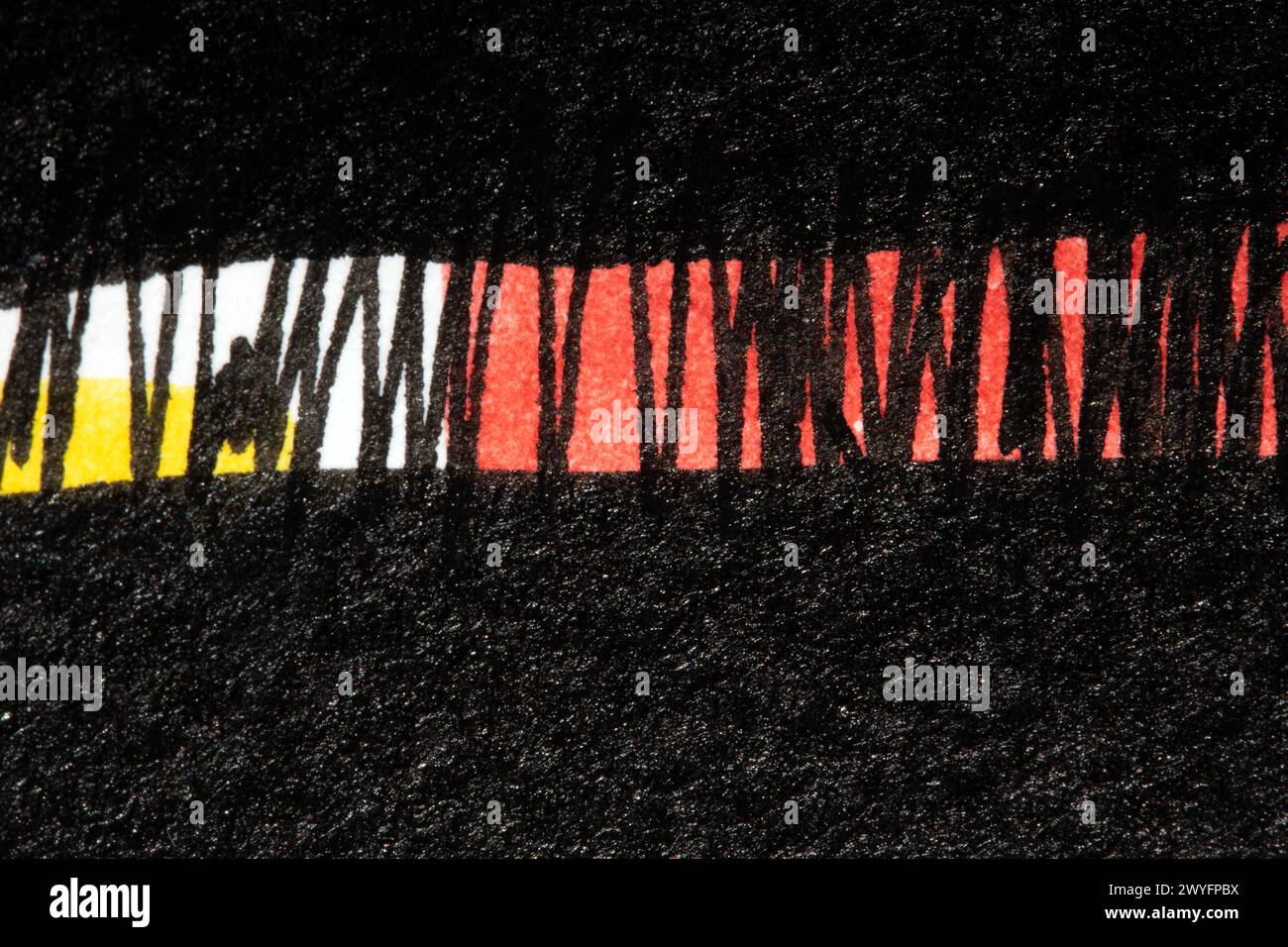 An Abstract Black Ink Pen Scribbles and Lines on a Coloured Background ...