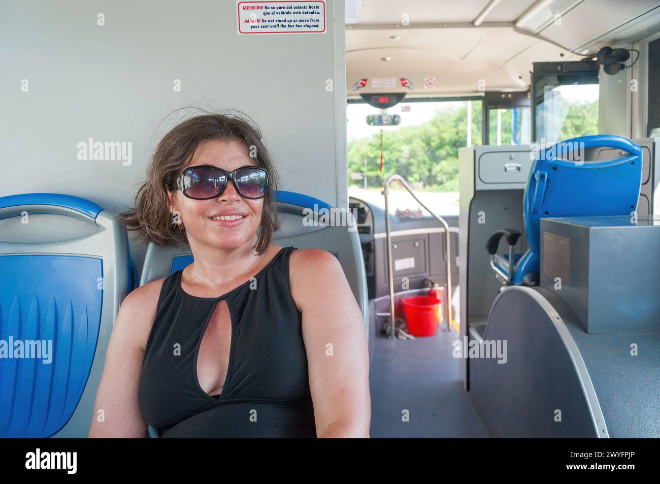 Woman in double decker bus hi-res stock photography and images - Alamy