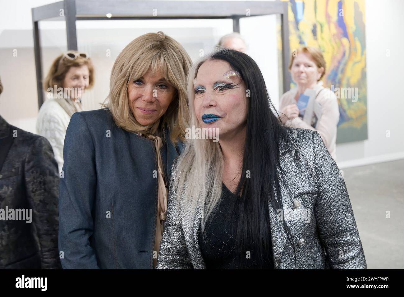 Paris, France. 5th Apr, 2024. Brigitte Macron and Orlan attend Art ...