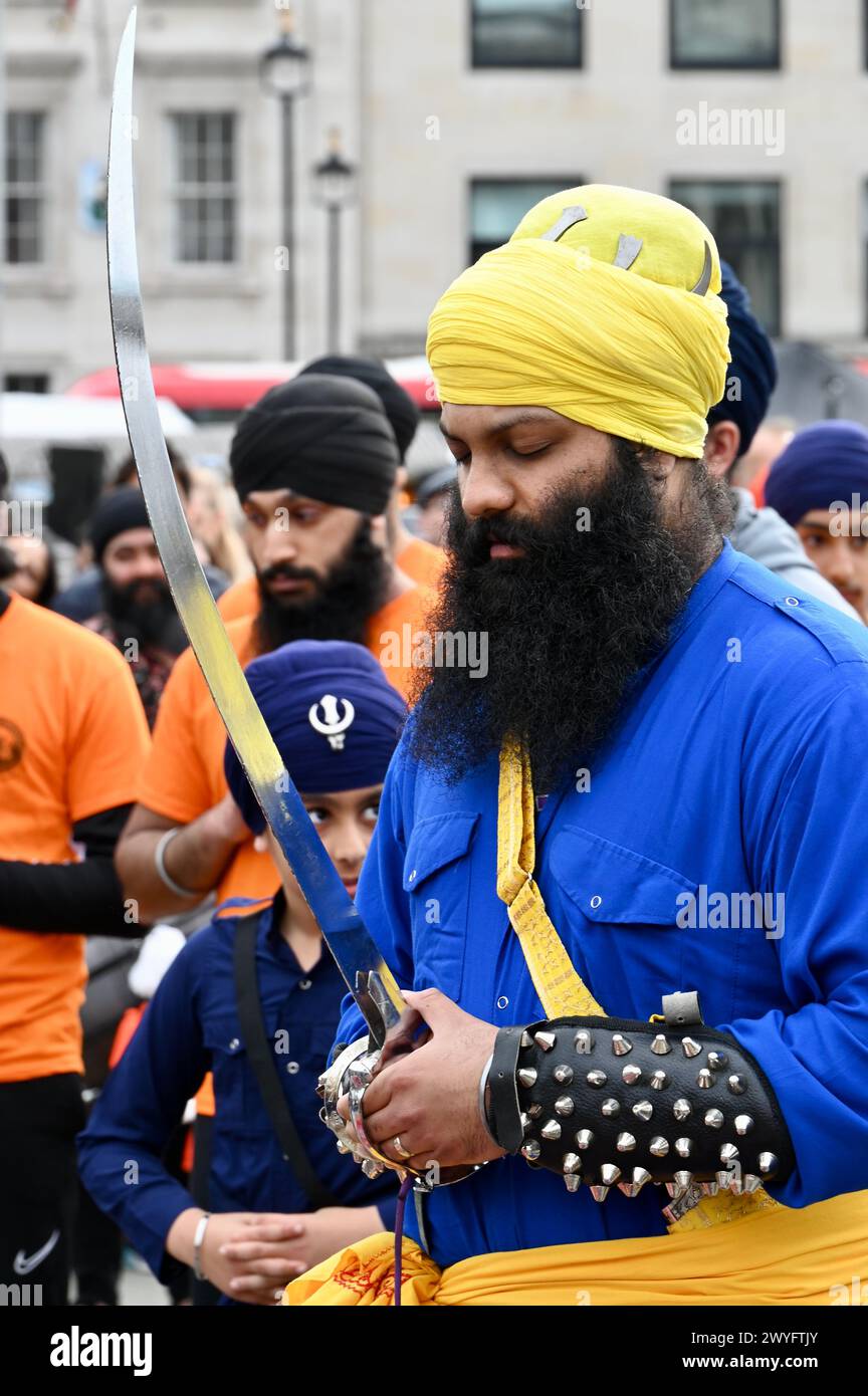 London, UK. Vaisakhi Festival in Trafalgar Square. Vaisakhi a ...