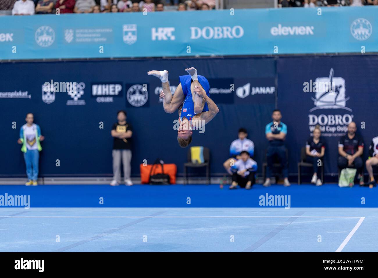 Osijek, Croatia. 06th Apr, 2024. Aurel Benovic of Croatia compete in ...