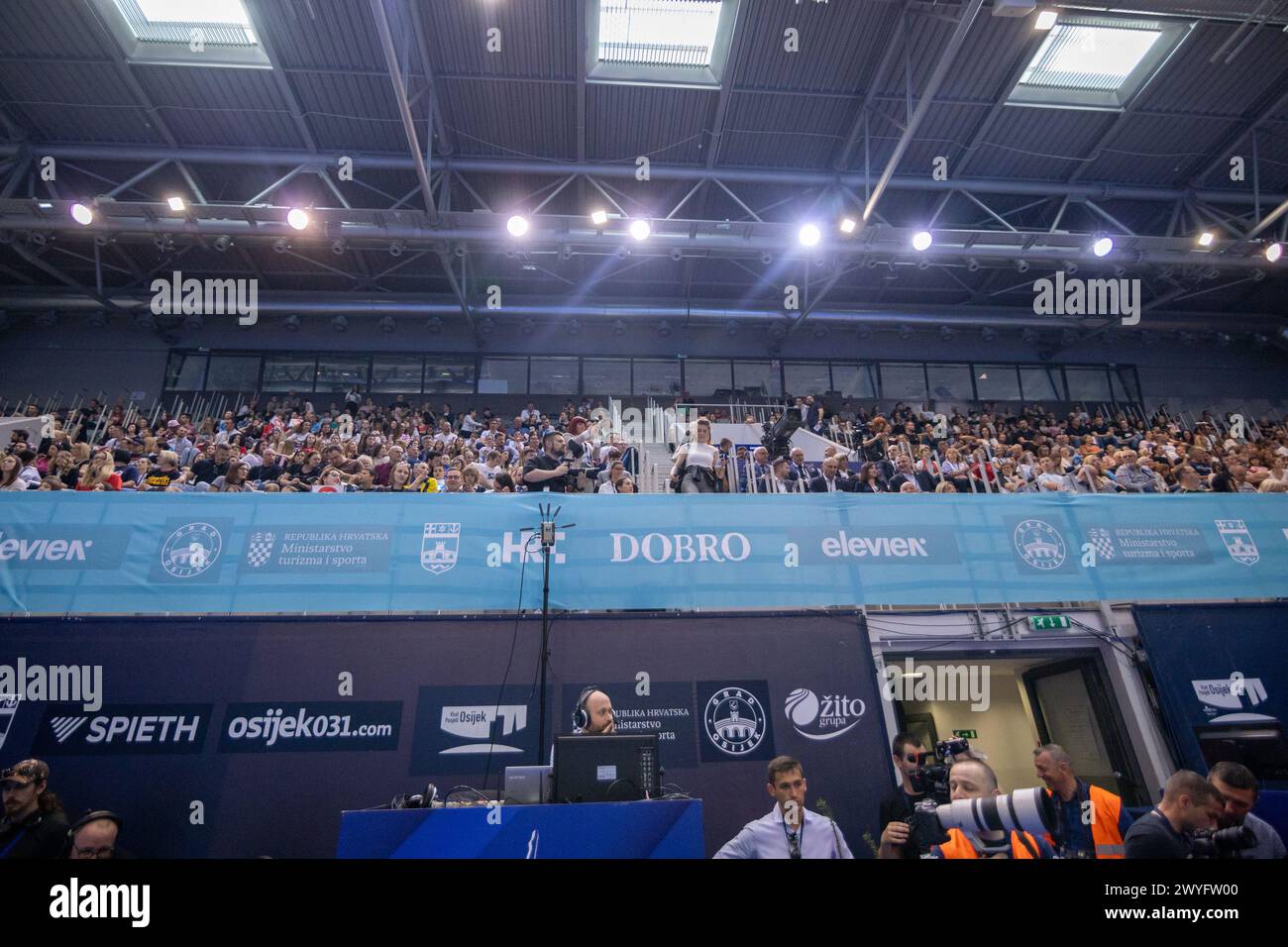 Osijek, Croatia. 06th Apr, 2024. Supporters cheer during Dobro World ...