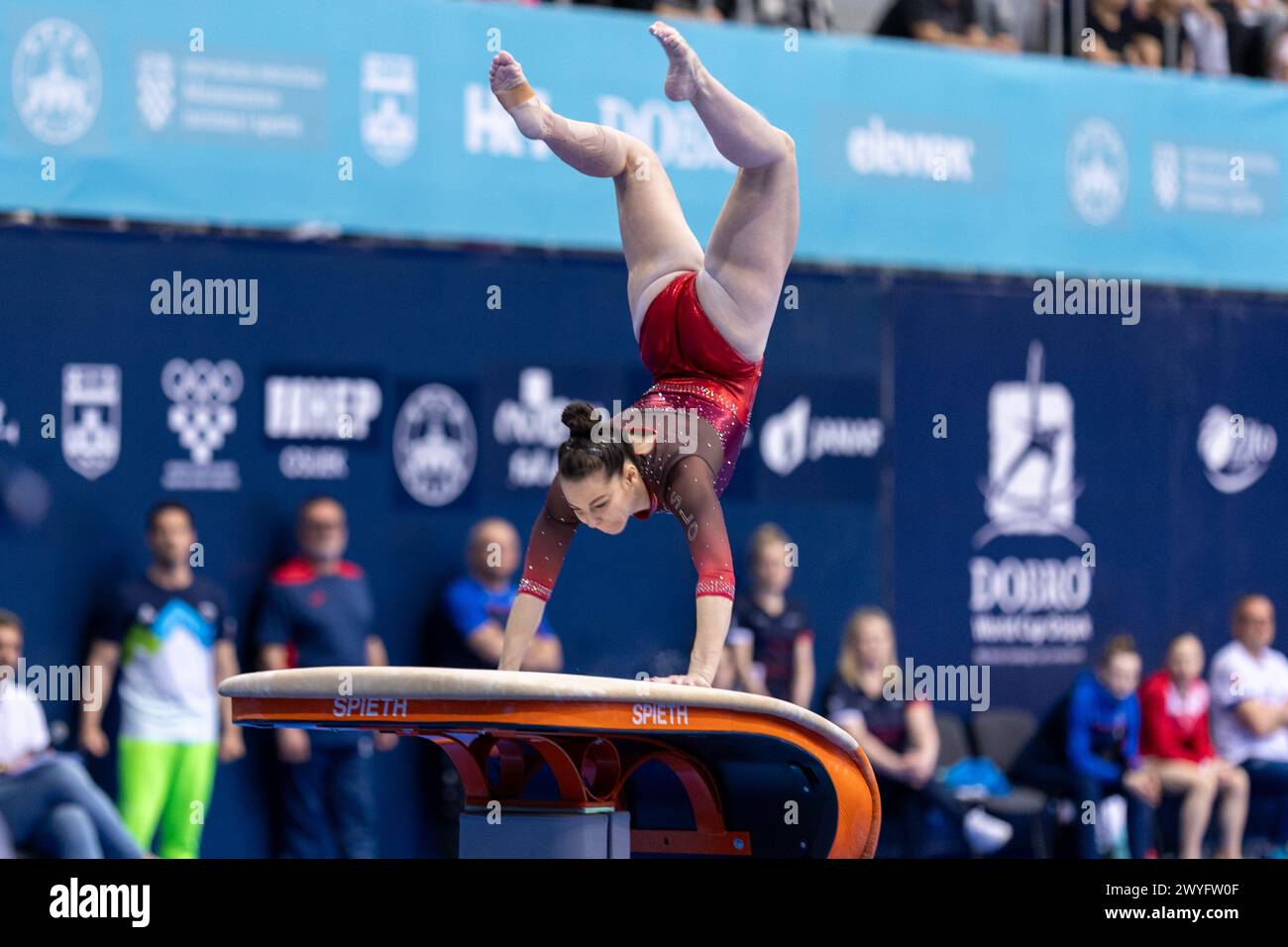 Osijek, Croatia. 06th Apr, 2024. Tjasa Kysselef of Slovenia compete in ...