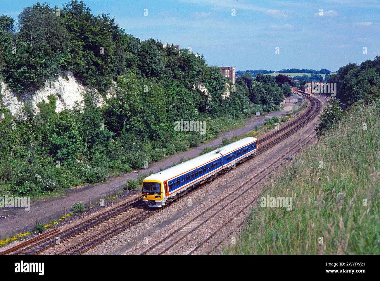 A Class 166 diesel multiple unit number 166125 working a Network ...