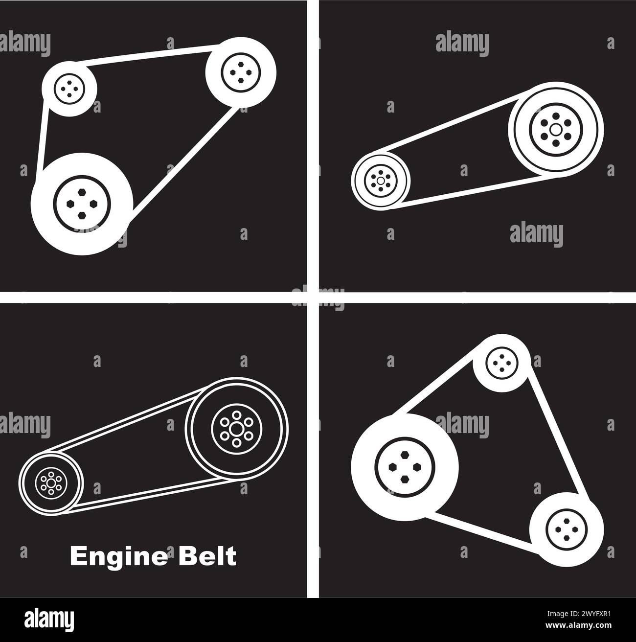 Flat belt drive system Stock Vector Images - Alamy