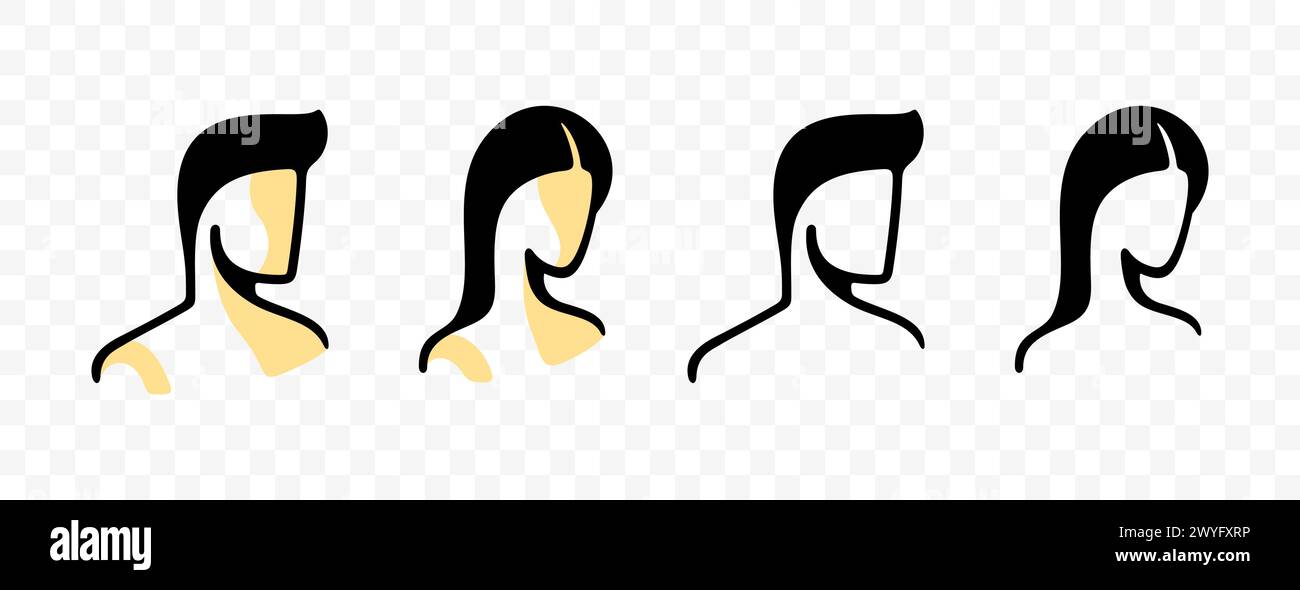 Man and woman head, graphic design. Male and female, avatar, profile ...