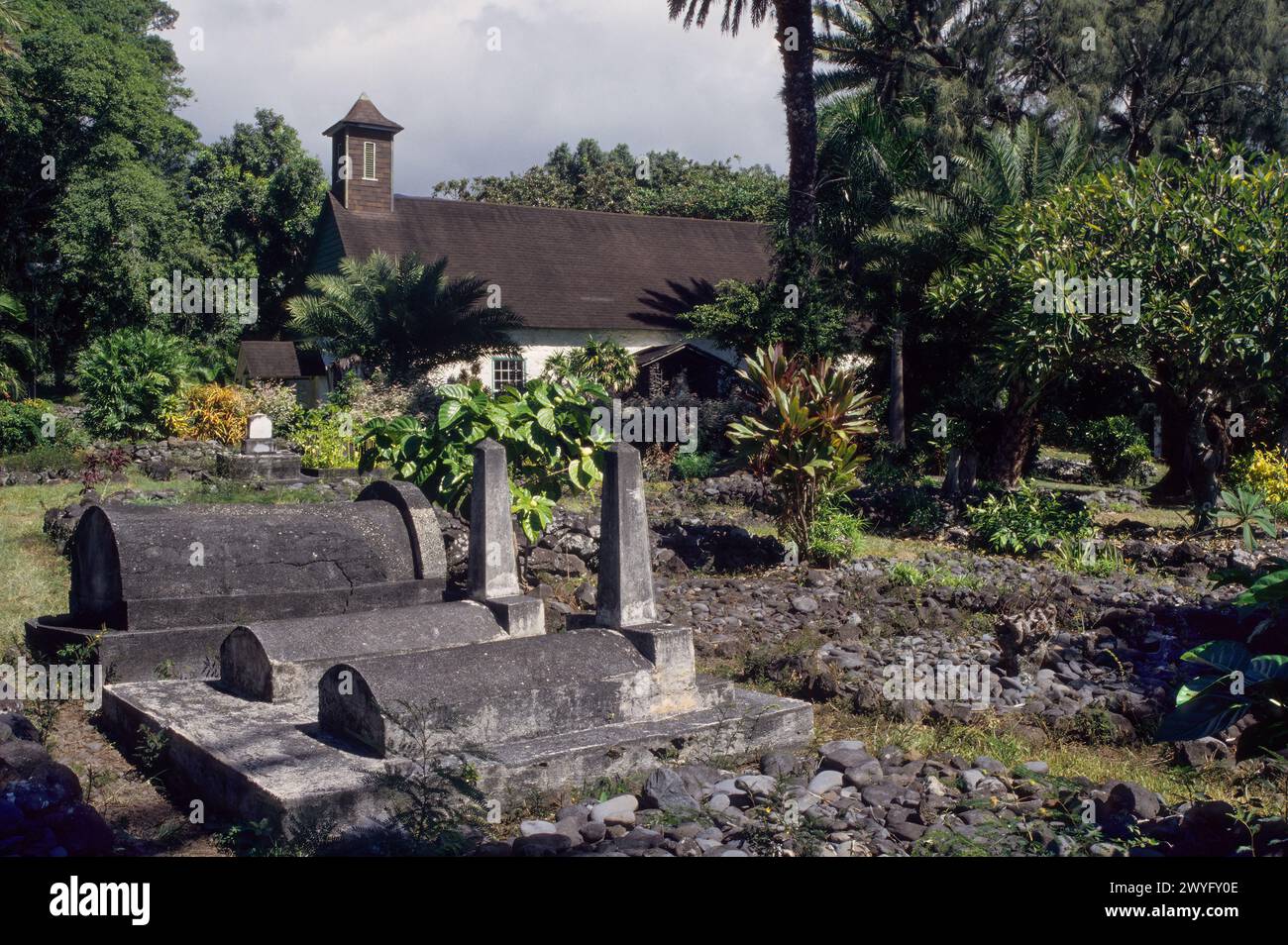 Maui, Hawaii, U.S.A. - Palapala Ho'omau Church Graveyard, site of ...