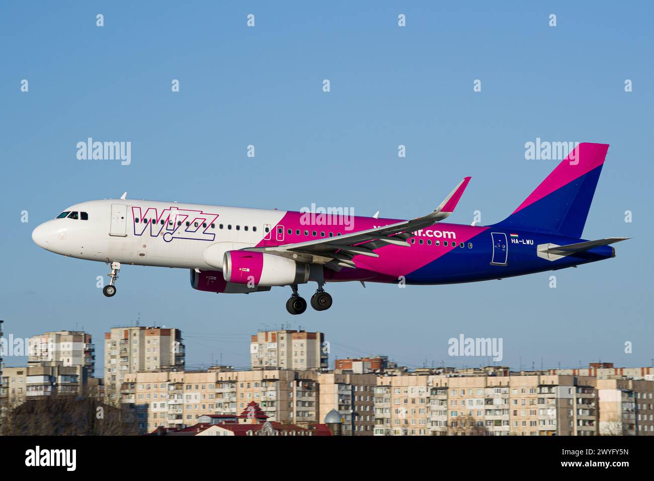 Hungarian low-cost airline's WizzAir Airbus A320 landing at Lviv Airport Stock Photo - Alamy