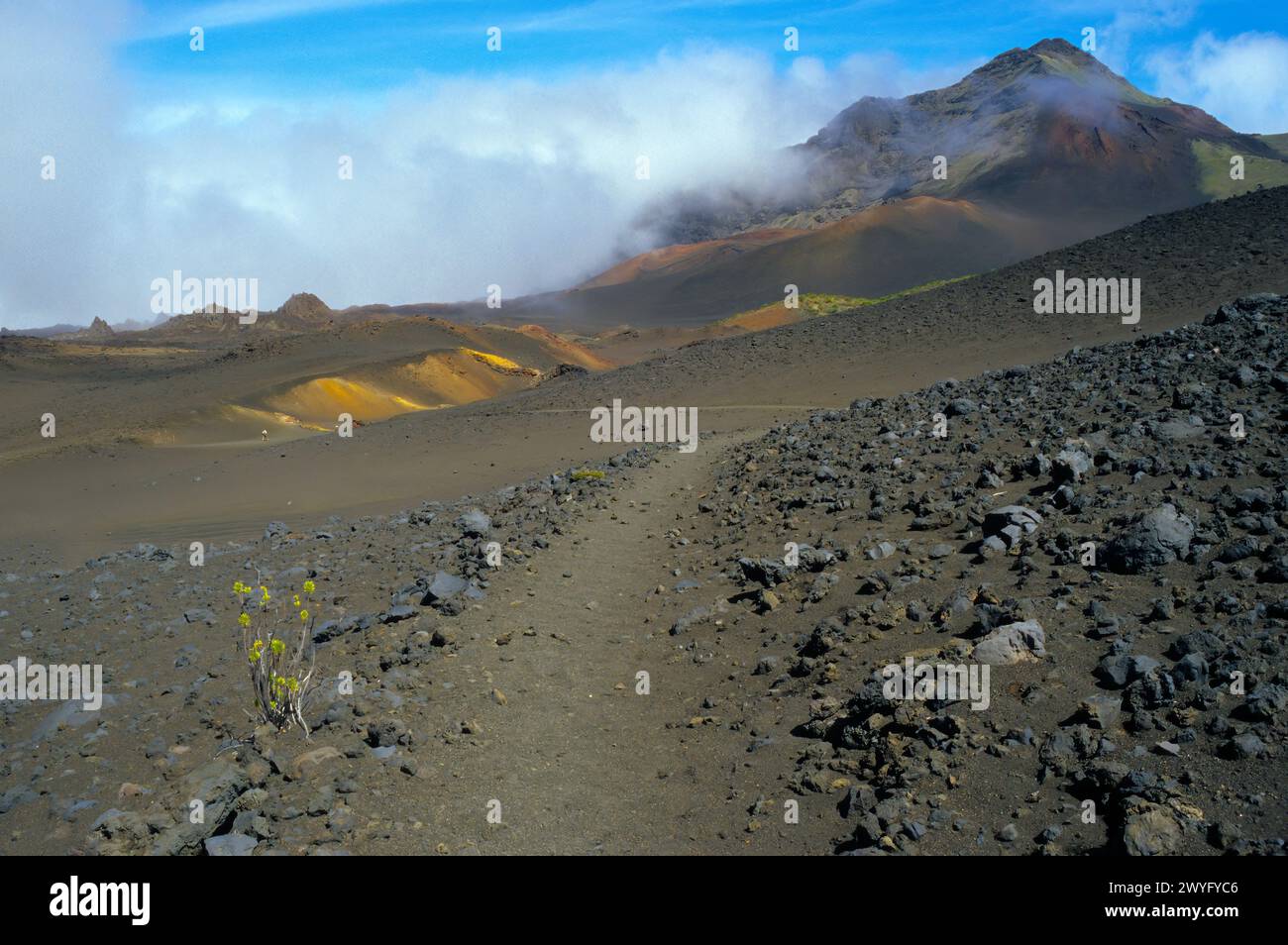 Maui, Hawaii, U.S.A. - Sliding Sands Trail leading into Haleakala ...