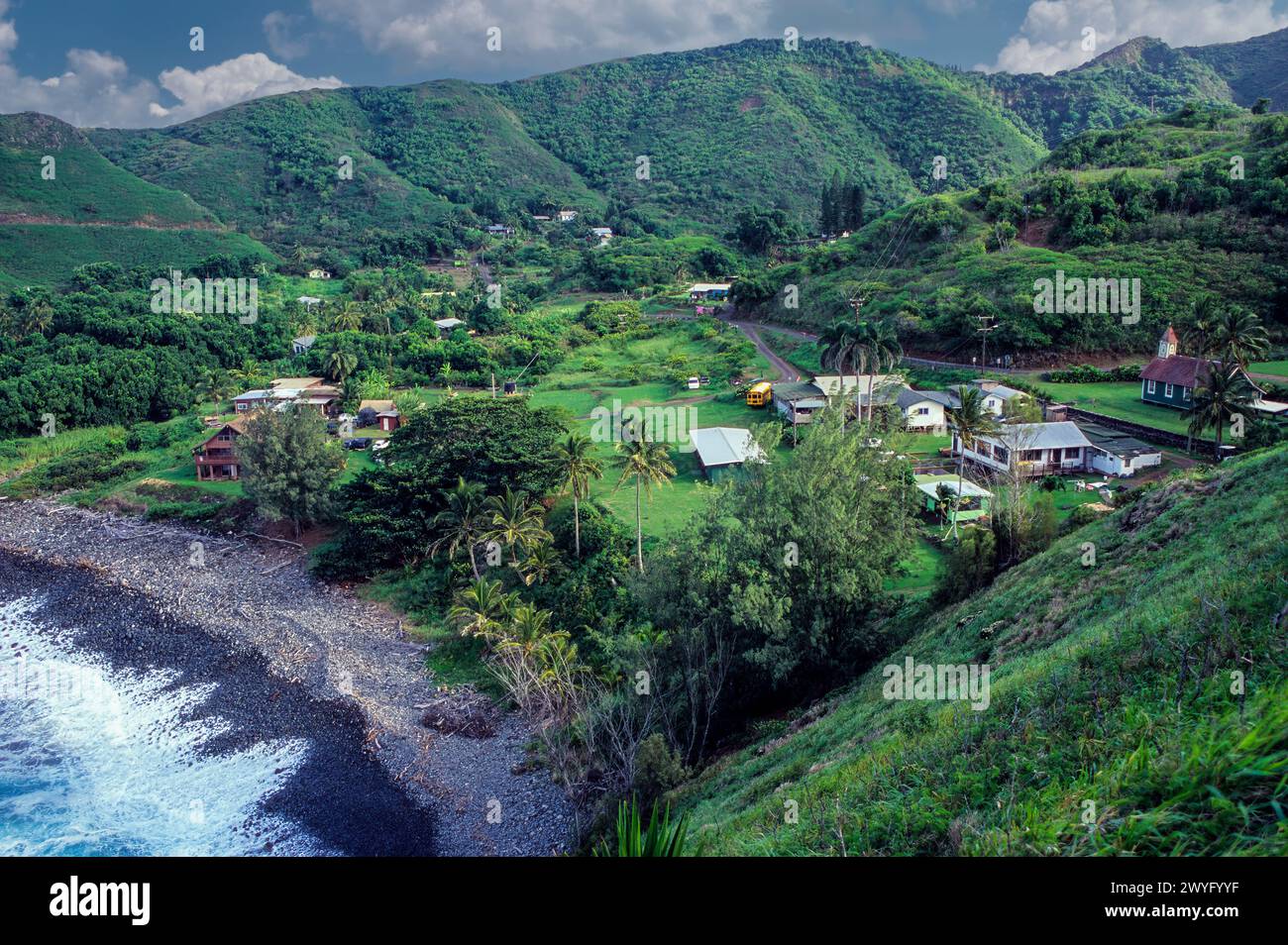Maui, Hawaii, USA - Kahakuloa Village and Point, northwest Maui Stock ...