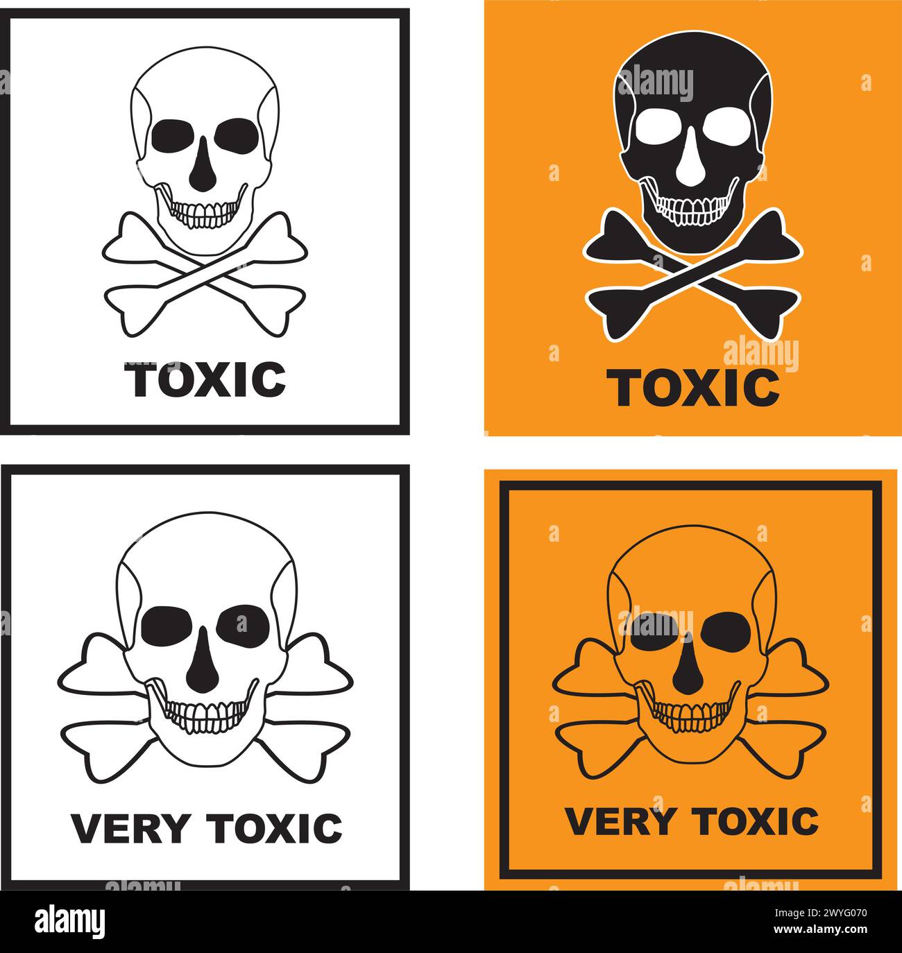 Chemical hazard icon, dangerous for the environment substance warning ...