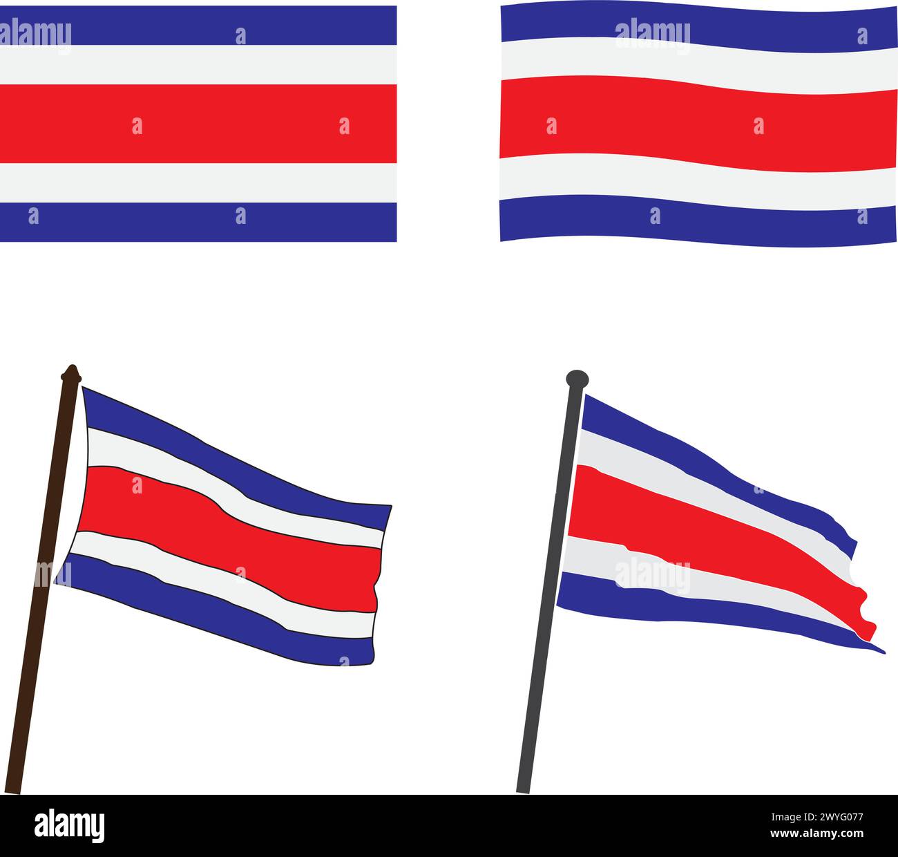 Costa Rican flag icon vector illustration symbol design Stock Vector ...