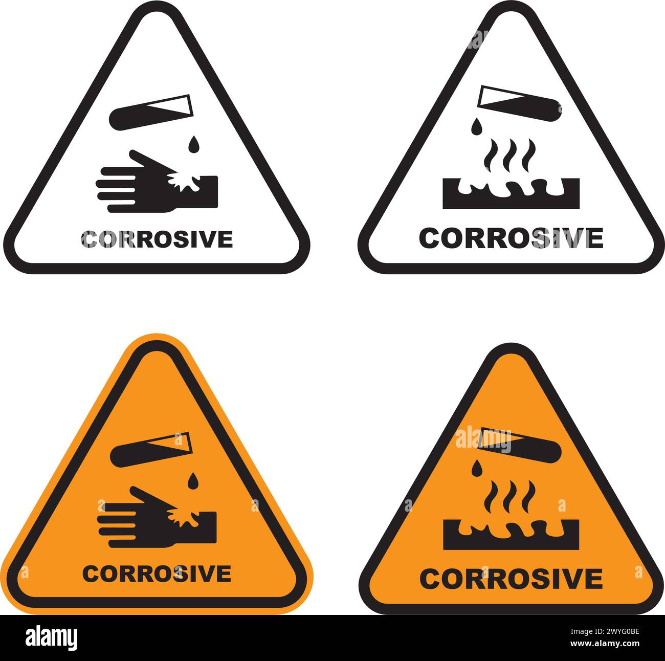 Chemical hazard icon, dangerous for the environment substance warning ...