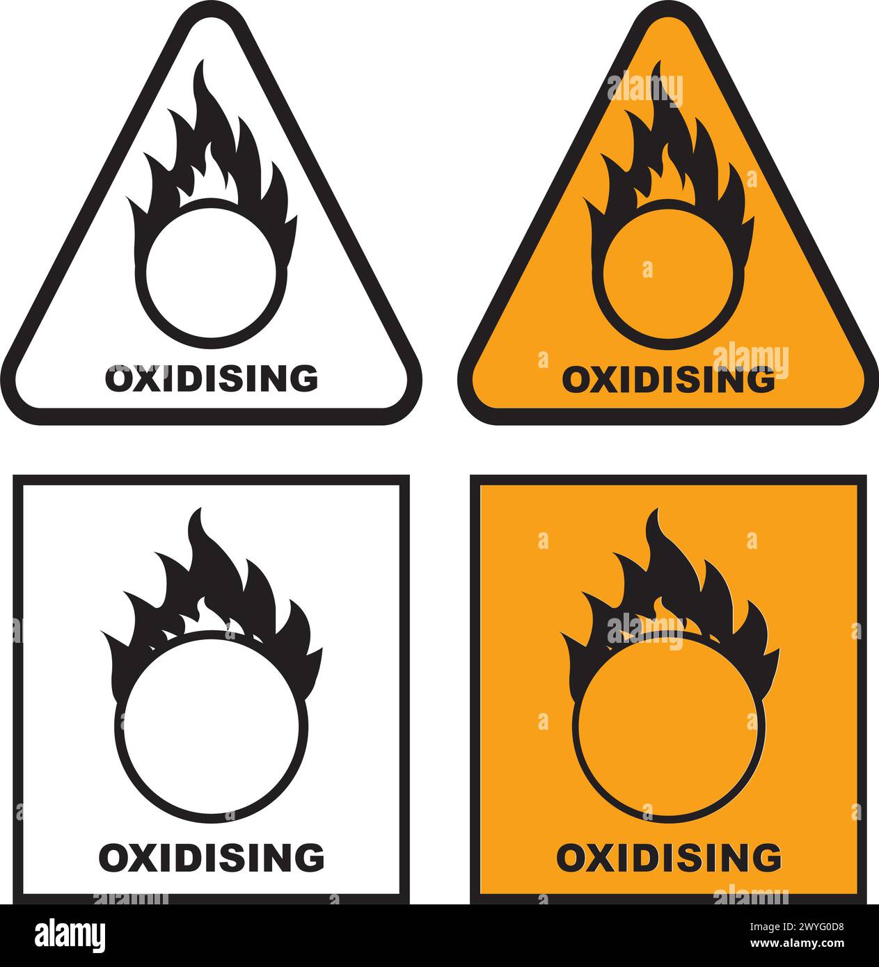 Chemical hazard icon, dangerous for the environment substance warning ...