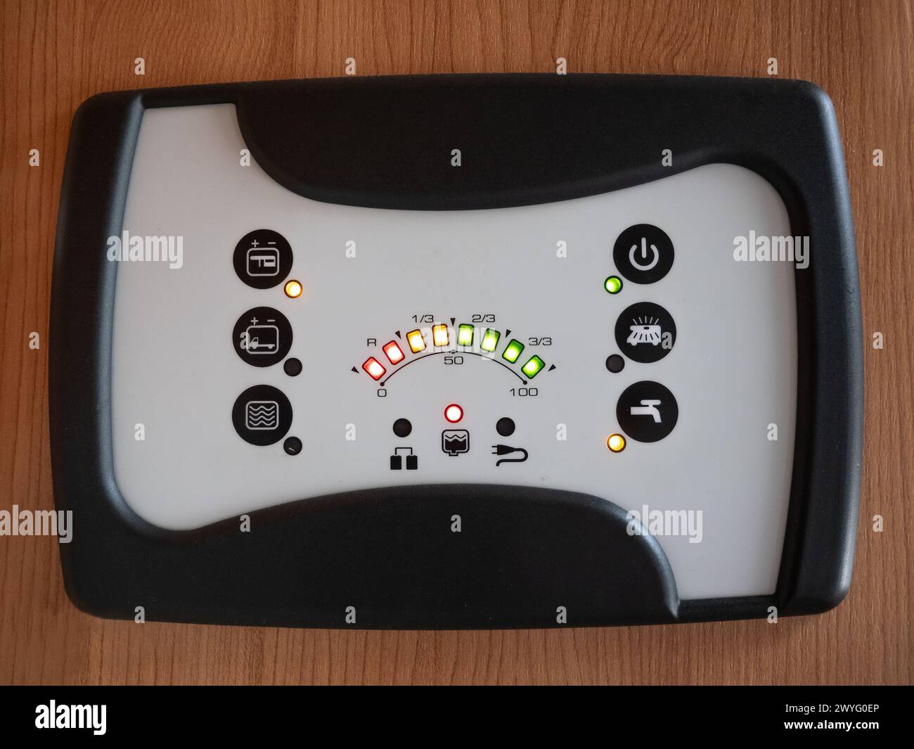 Motor home or camper van control panel with electricity and water ...