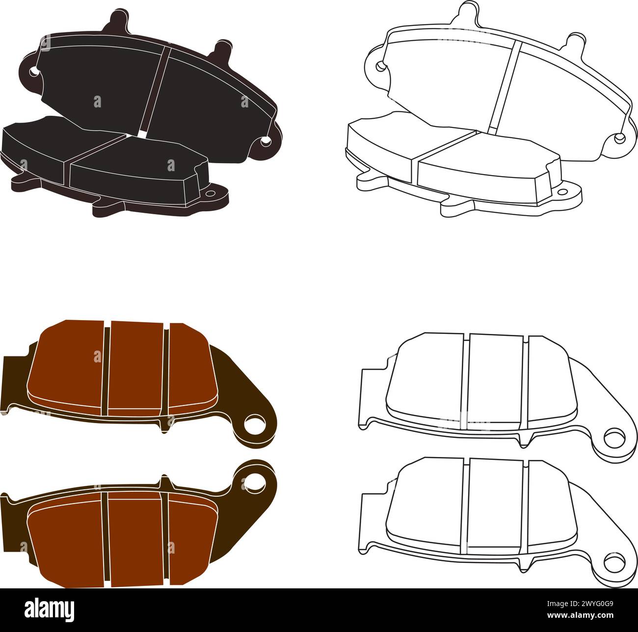 Disc brake pads Stock Vector Images - Alamy