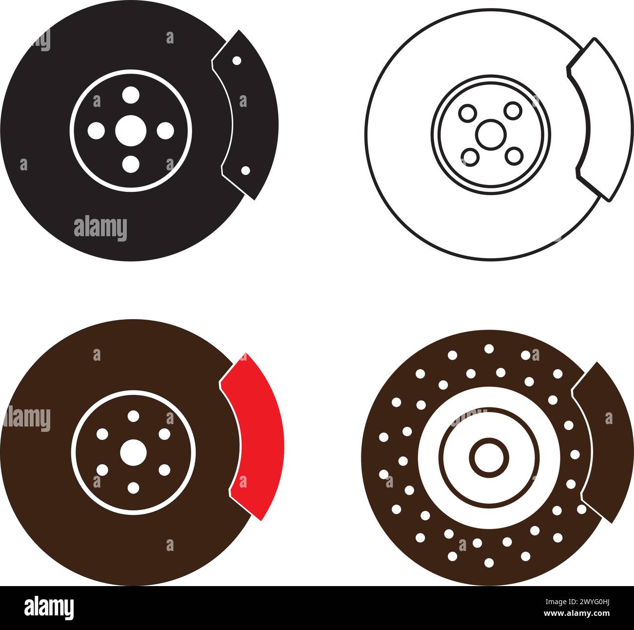 Car brake disc caliper Stock Vector Images - Alamy