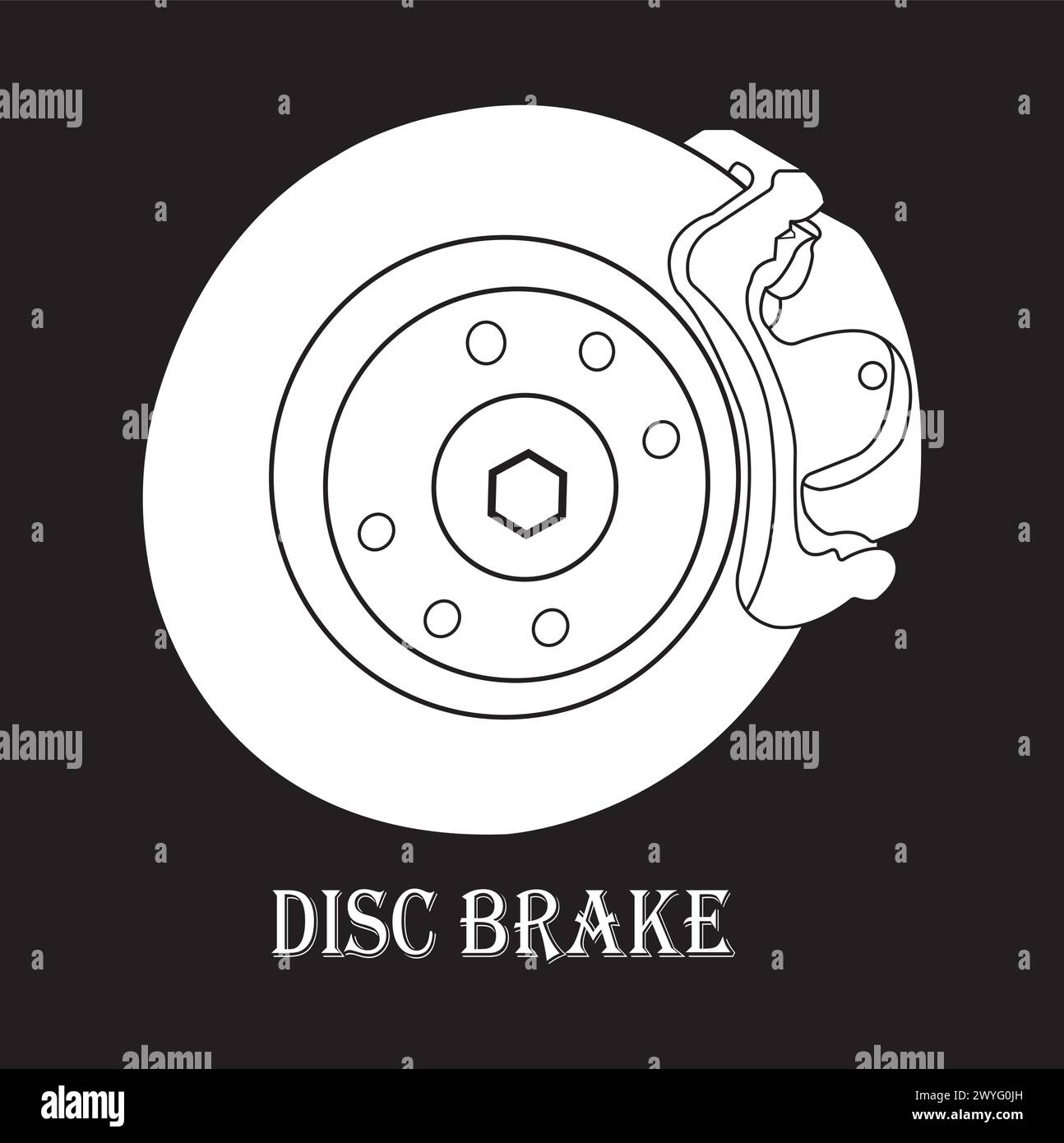 Car brake disc caliper Black and White Stock Photos & Images - Alamy