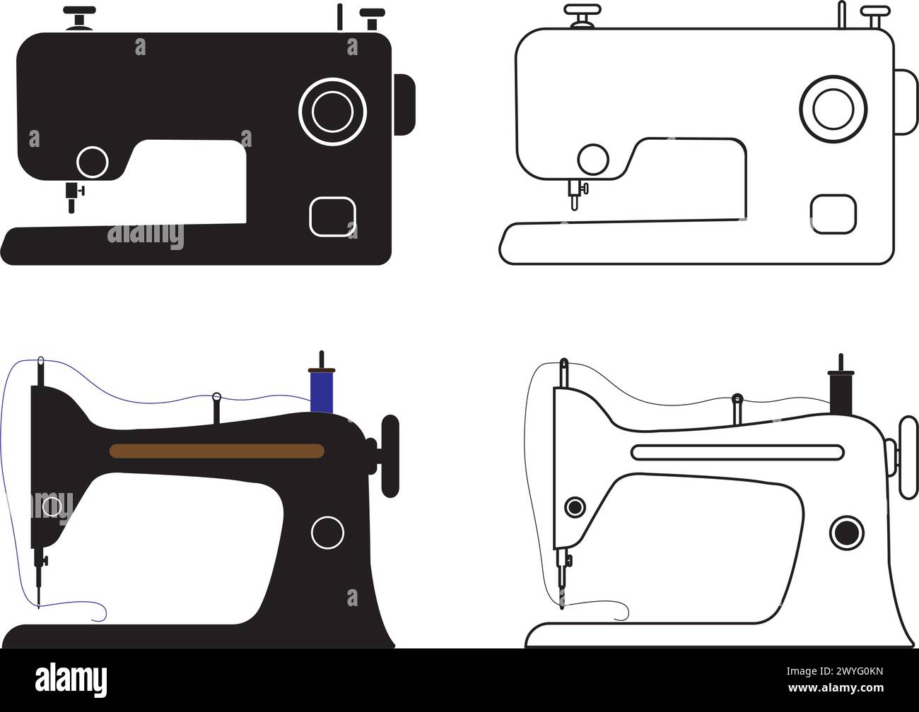 Sewing machine logo vector illustration design Stock Vector Image & Art ...