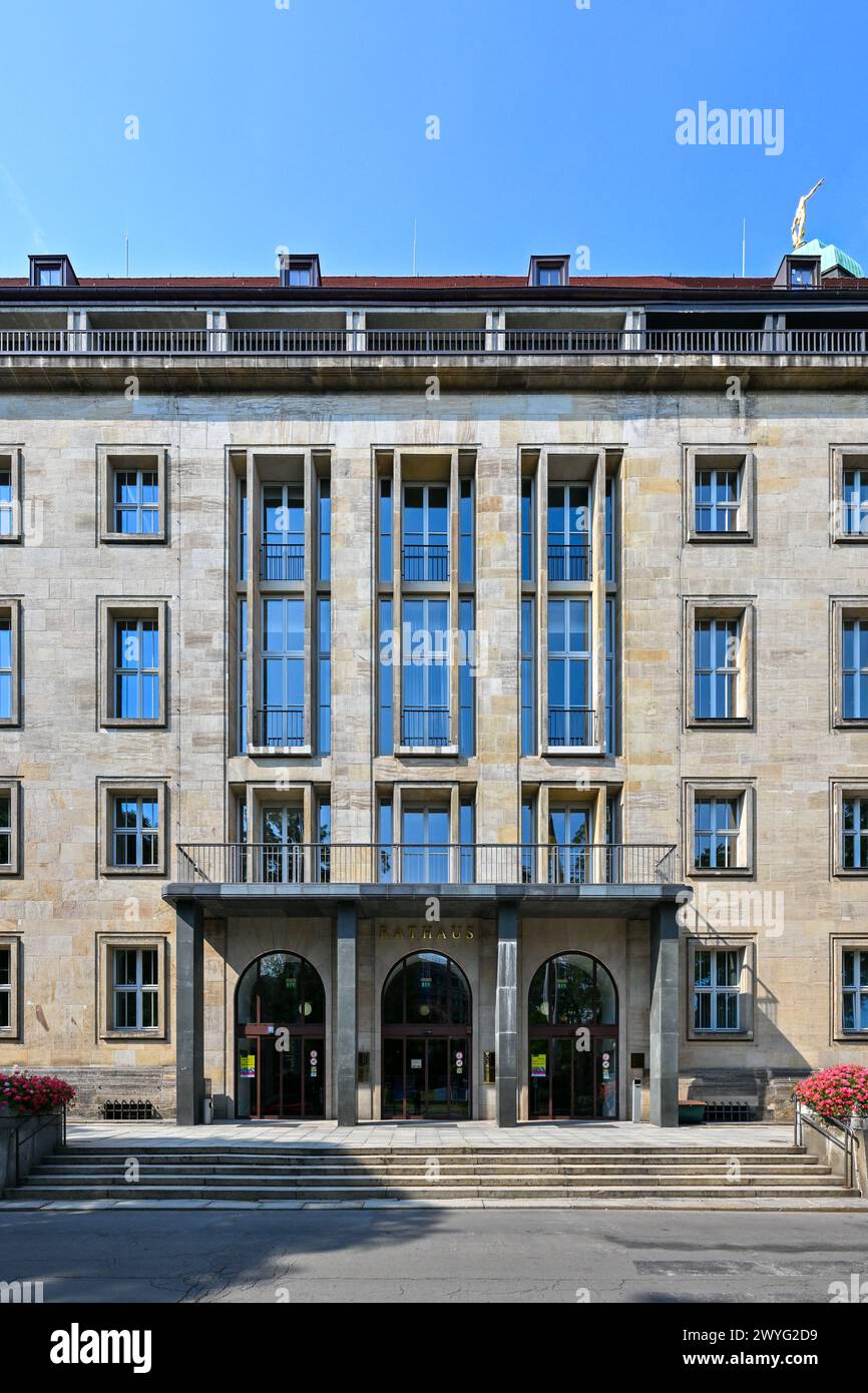 Dresden city hall (Rathaus) in Dresden, Germany Stock Photo - Alamy