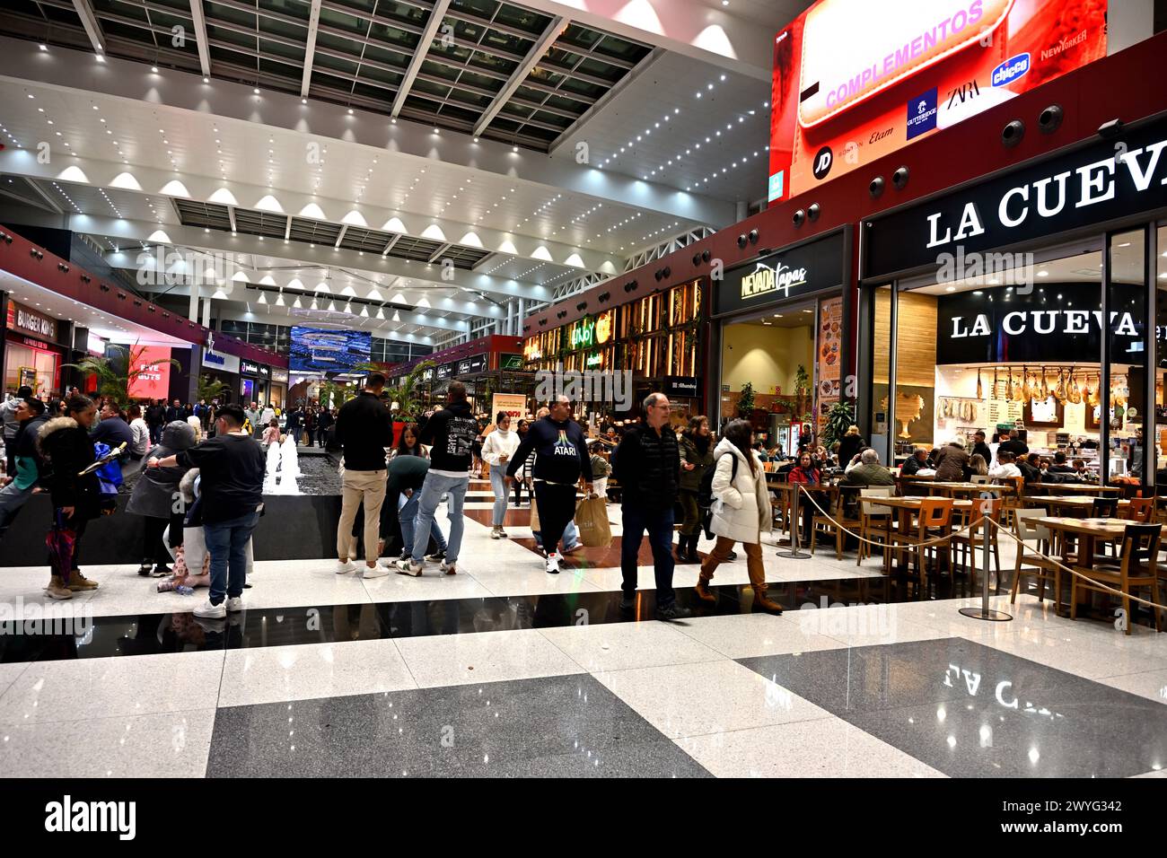 Inside one wing of very busy large Nevada Shopping mall (reported ...