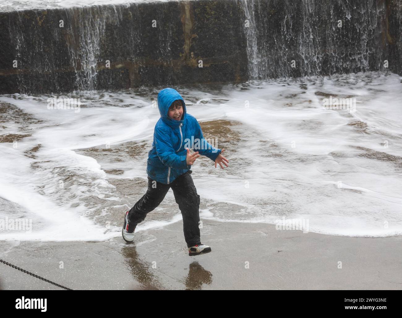 Porthleven, Cornwall,6th April 2024, Storm Kathleen hit which is ...