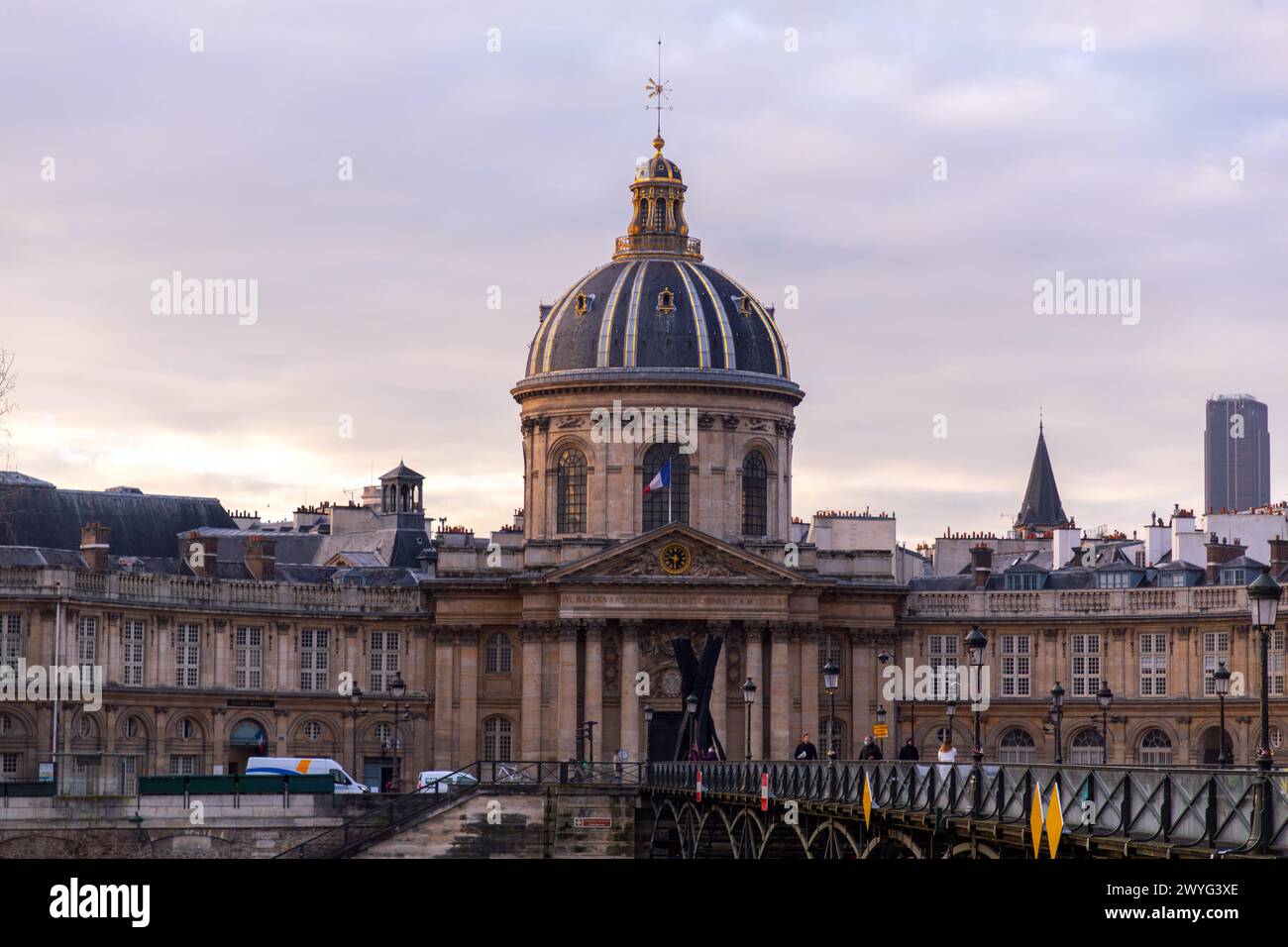 Paris, France - January 20, 2022: Exterior view of the French Academy ...